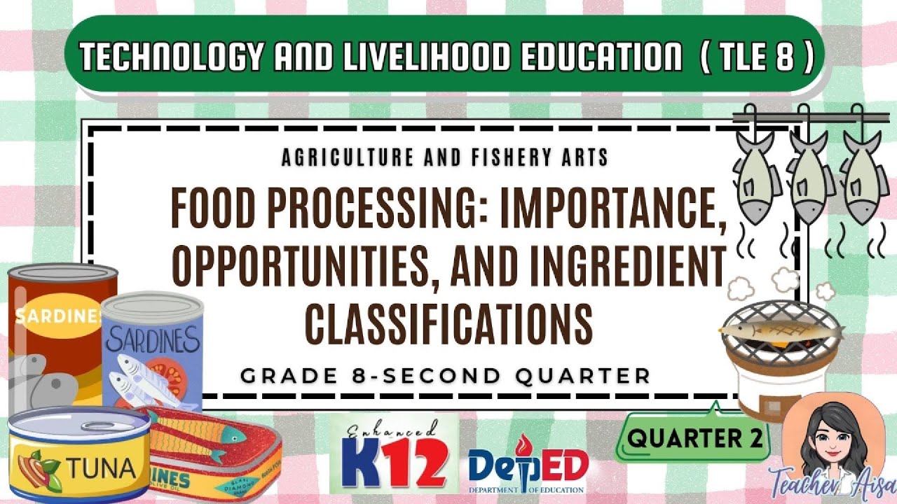 ENHANCED K12-TLE 8 (AFA-2ND QTR) FOOD PROCESSING: IMPORTANCE, OPPORTUNITIES, & INGR. CLASSIFICATIONS