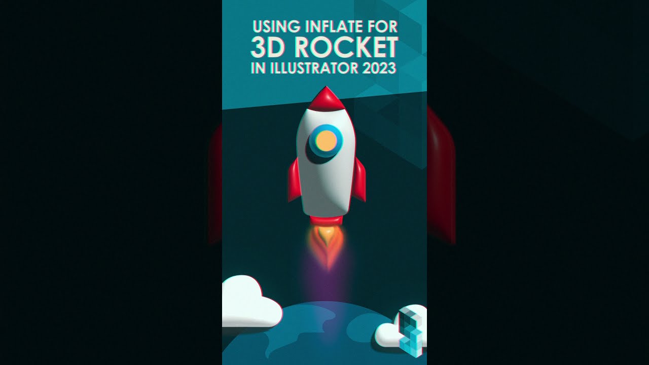 Master 3D Vector Rocket Design in Illustrator 2023 | Time-Lapse Tutorial #3DIllustration