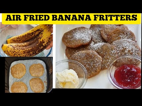 EASY BANANA FRITTERS DESSERT RECIPES IN THE AIR FRYER // HOW TO MAKE REAL FRIED BANANA FRITTERS