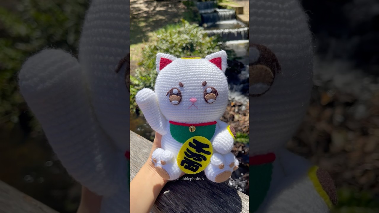 🧧Crocheting a Lucky Cat🧧 #crochet #handmade #amigurumi #crochetpattern