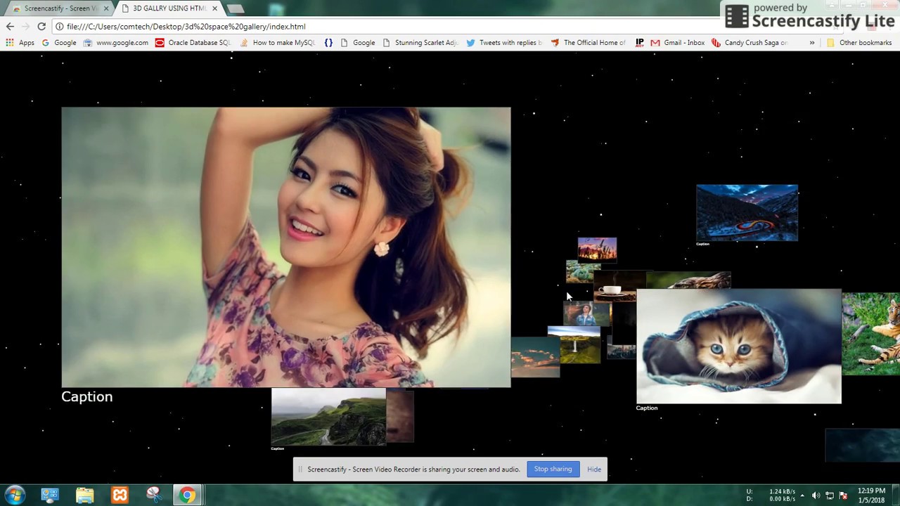 3D gallery using HTML5 CSS JavaScript