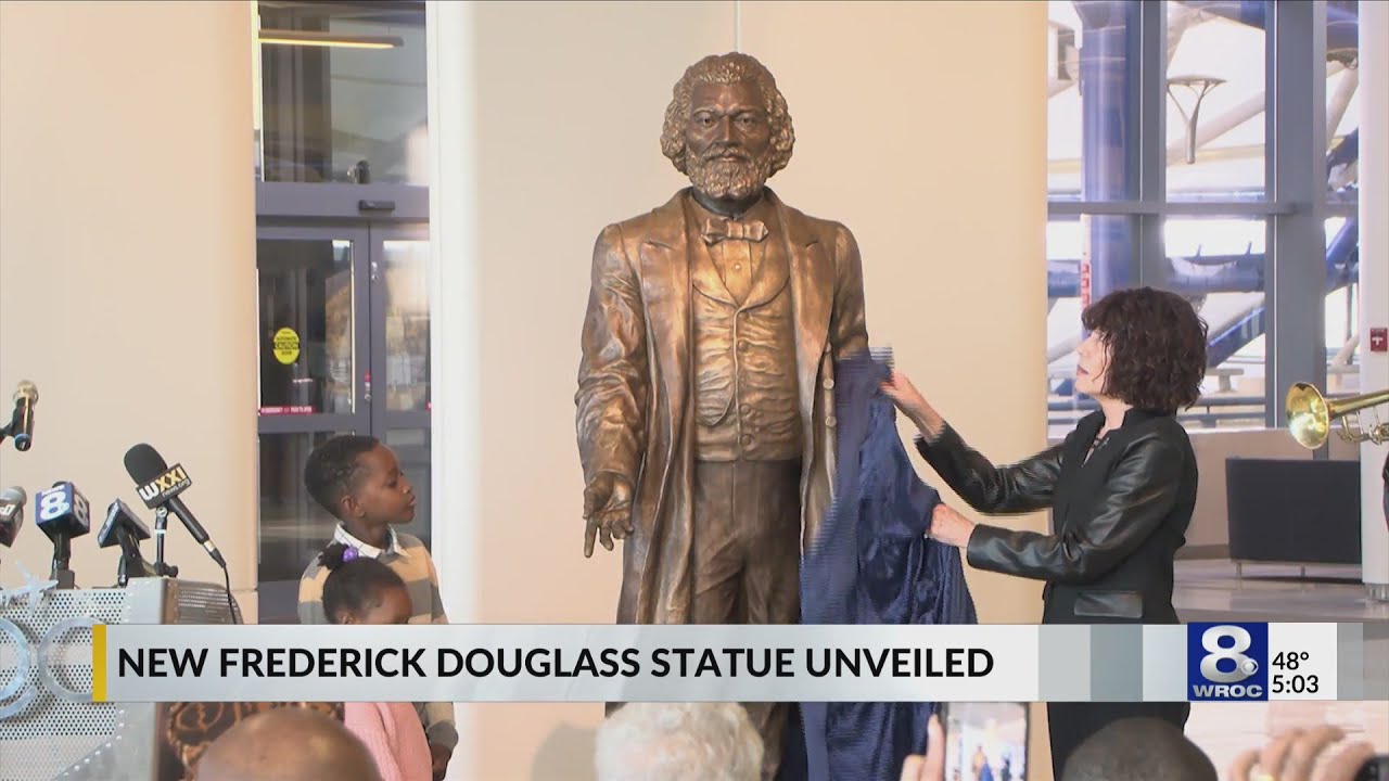 'Extraordinary': Bronze statue of Frederick Douglass unveiled at Rochester airport