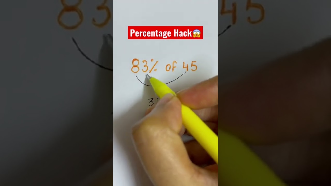 Percentage Hack #math #youtube #mathtrick #shorts #learning #tutor #youtubeshorts #youtuber