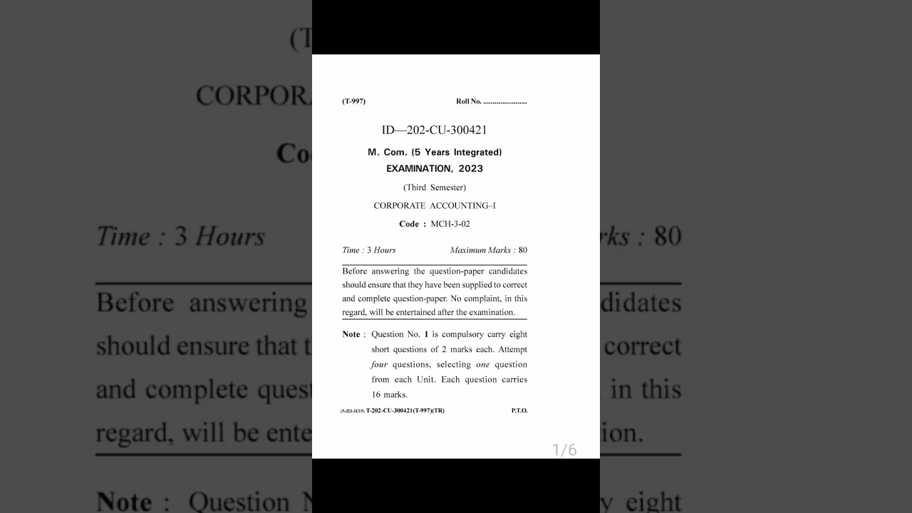 B.Com hons (CORPORATE ACCOUNTING) Sem-3 #corporateaccounting #gurugramuniversity#bcom #exam #account