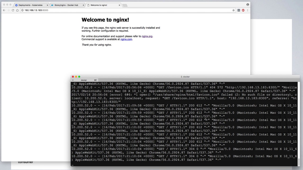 kubernetes bootcamp: logs