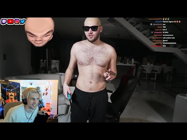 "Bottom G" - xQc reacts to Adin Ross' new look that resembles Andrew Tate