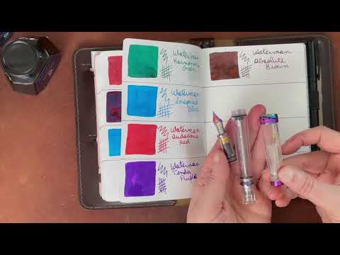 Waterman Fountain Pen Ink Swatches