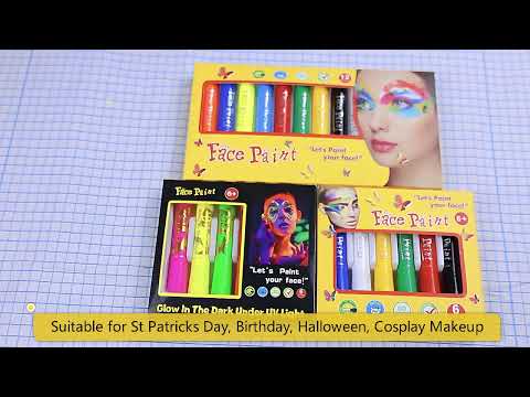 6/12 Colors Twistable And Washable Paint Sticks Face Paint Crayons Set for St Patricks Day,Birthday
