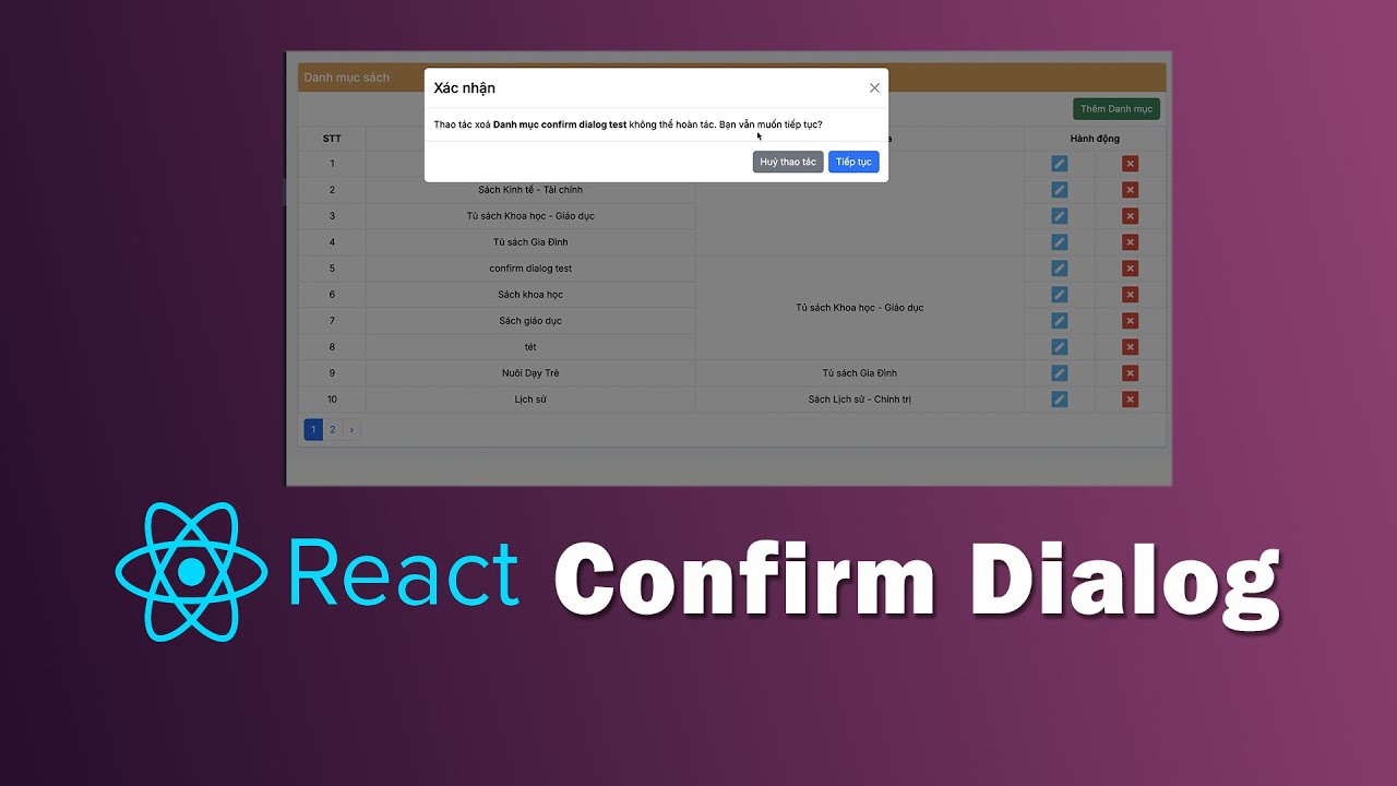 Confirmation dialog with React, Redux, Bootstrap