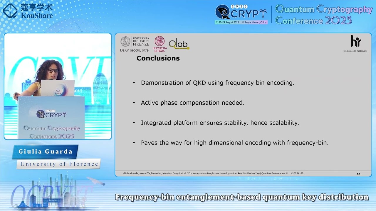 [QCrypt2025] Giulia Guarda: Frequency-bin entanglement-based quantum key distribution