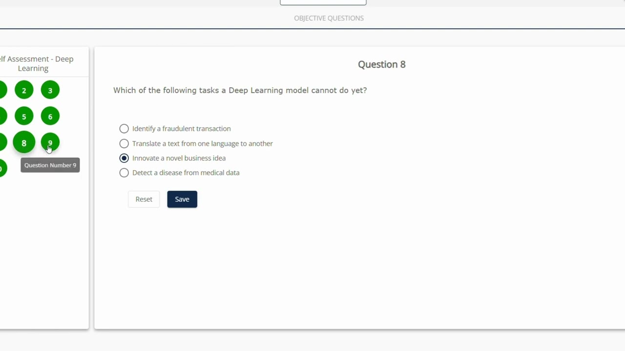 Introduction to deep learning in Infosys Springboard (Self Assessment Answers)
