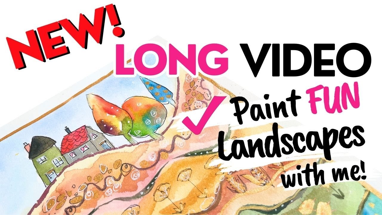 4 hrs of EASY Whimsical Landscape Painting TUTORIALS continuous FUN