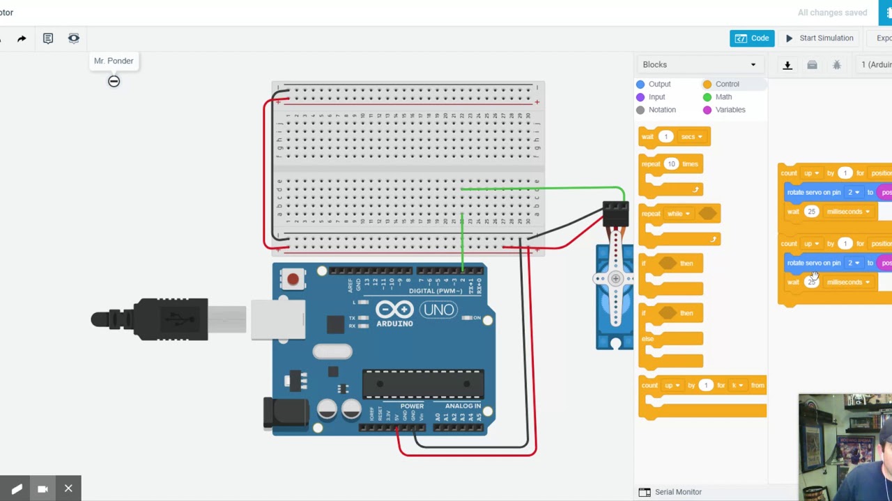 Arduino Design Servo Motor on TinkerCad