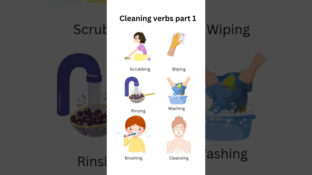 Cleaning verbs #verb #verbs #english #viral