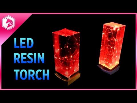 Minecraft-Style Epoxy Resin Touch-Controlled Torch Lamp with Embedded ...