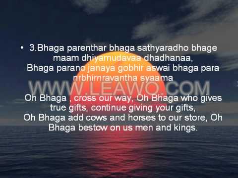 Bhagya Suktam with lyrics/meaning.
