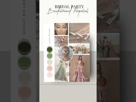 Wedding Colors Palette, Mood Board, Bridesmaid Shopping #canvatemplate #customizabledesigns