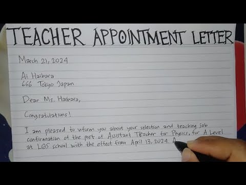 How To Write A Teacher Appointment Letter Step by Step | Writing Practices