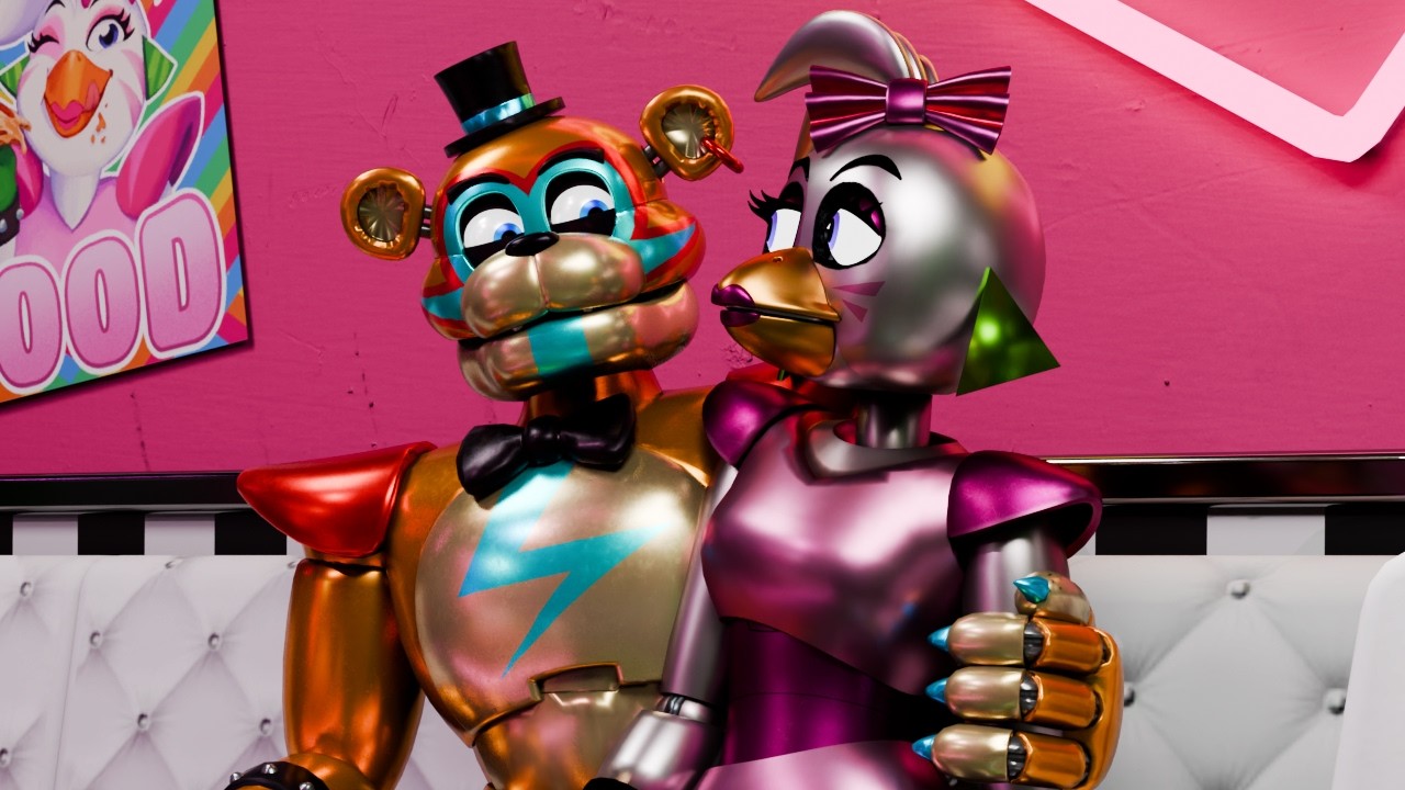 Glamrock Freddy x Glamrock Chica [SECURITY BREACH/Blender]