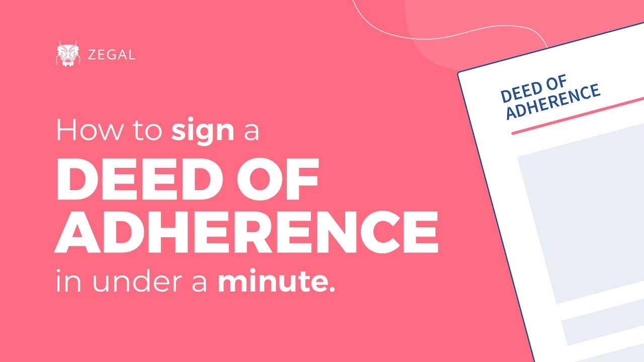 Deed of Adherence Template | Zegal