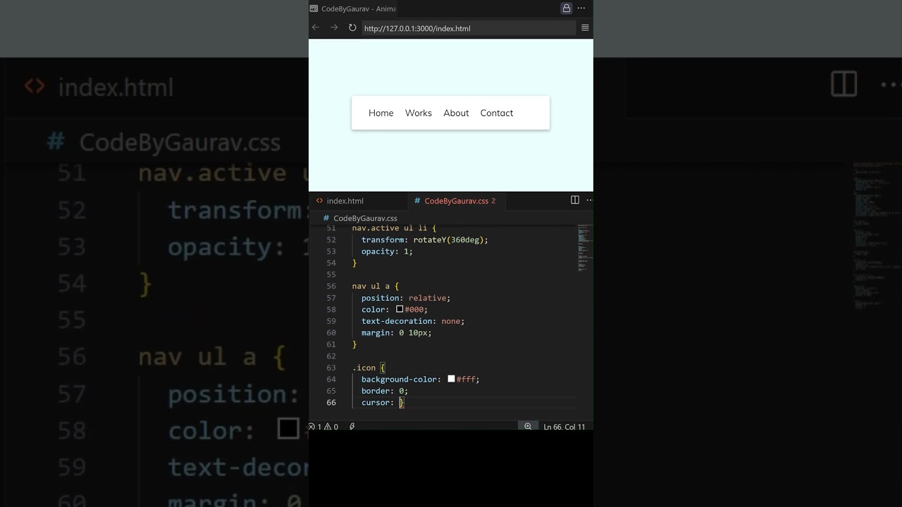 🚀 Modern Animated Navbar Using Pure HTML & CSS | No JavaScript! #webdevelopment #coding #animation