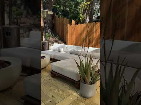 A closer look at a backyard set up, featuring our A-DIY wood deck! Get yours at A-DIY.com.