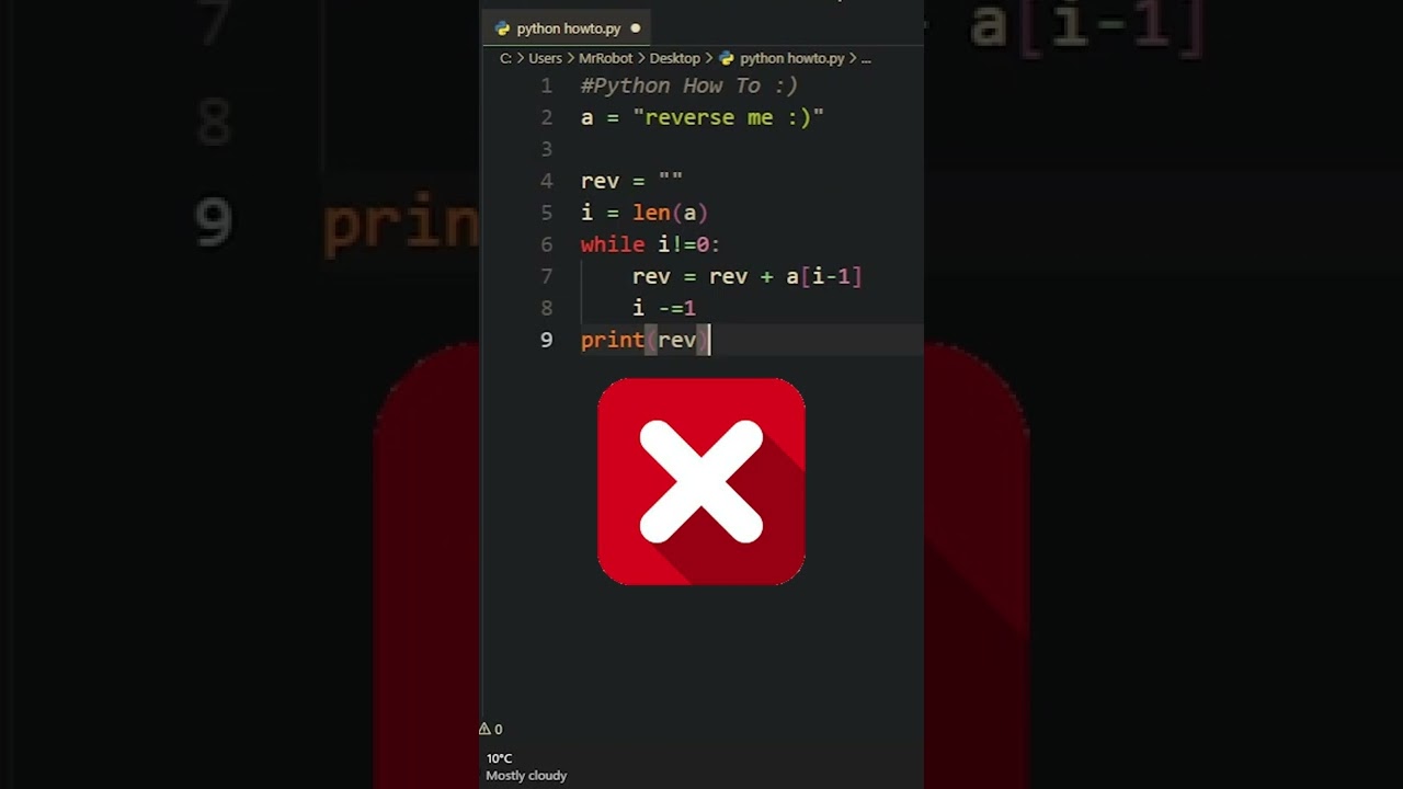 Reverse in one line - Python Tricks 🐍 #1