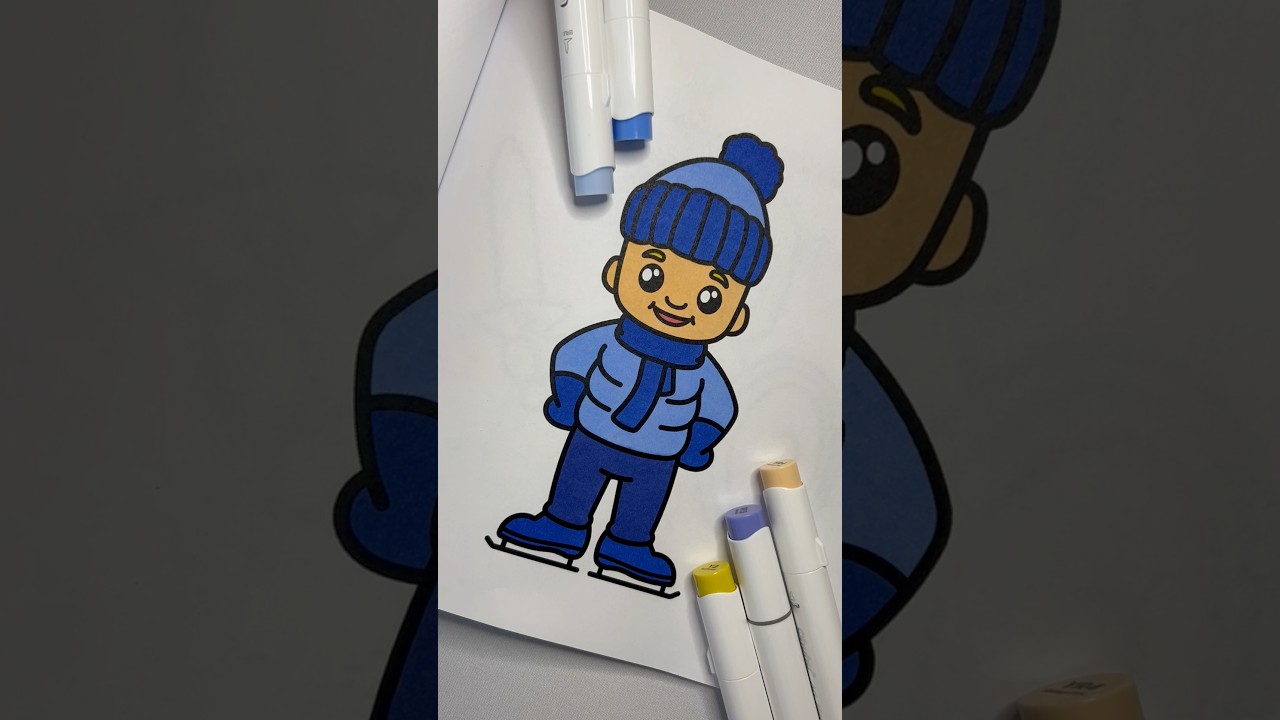 ICE SKATER ⛸️ Cute Simple Characters Coloring Book