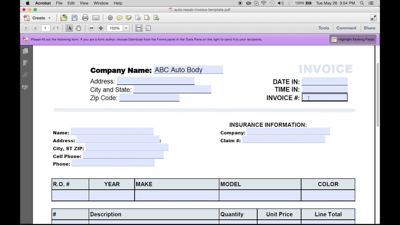 How to Make an Auto Repair Invoice | Excel | PDF | Word