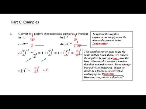 Math 10 exponents lesson 4 negative exponents