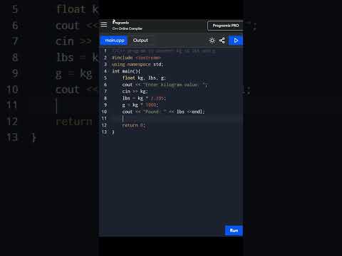 C++ Convert Kilogram (kg) to Pound (lbs) and Gram (g)