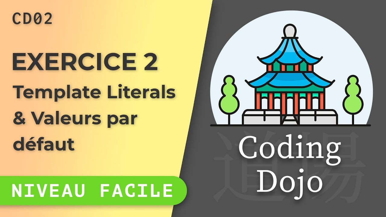 Coding Dojo JavaScript (Episode 2) — Template strings et valeurs par défaut des paramètres