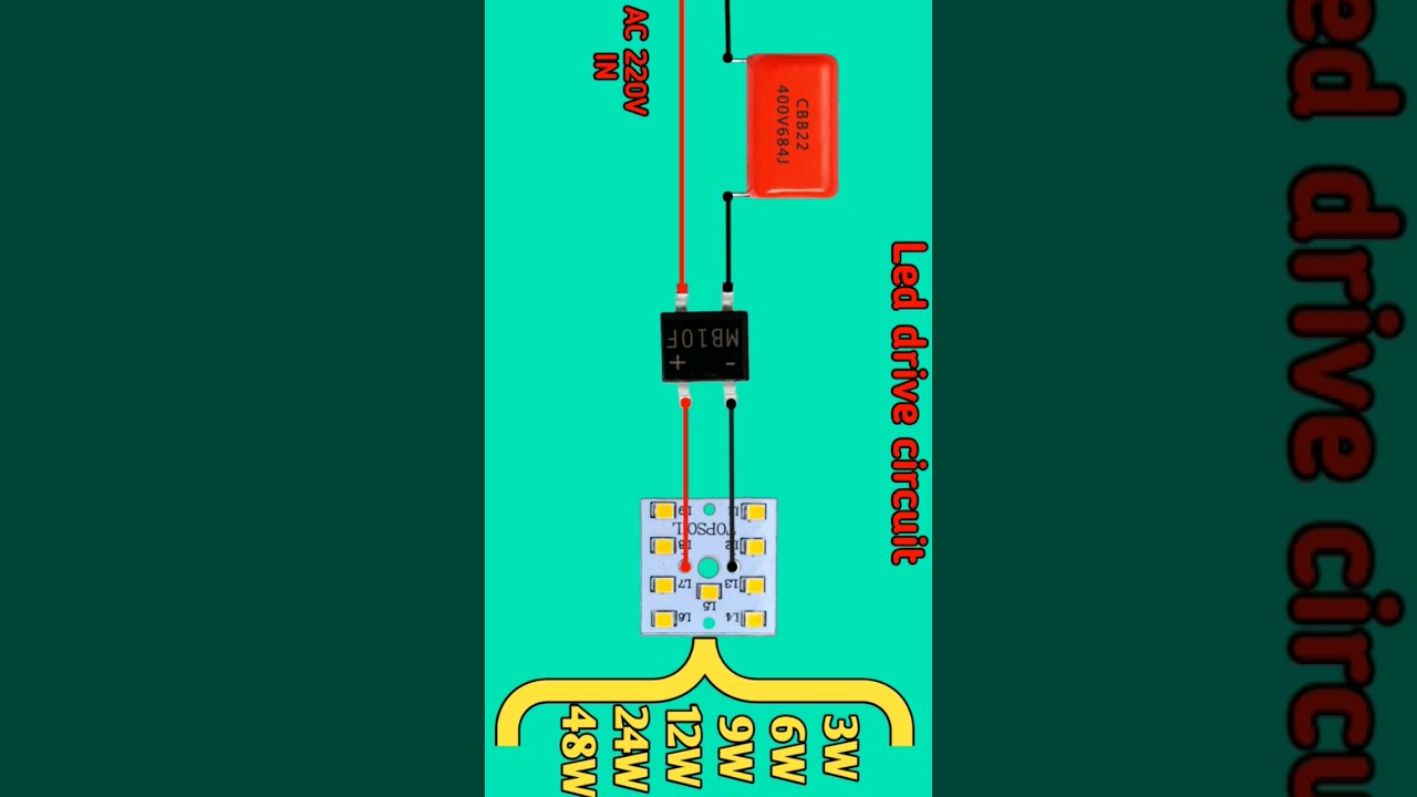 Led drive circuit banaye mb10f bridge rectifier se 3v 6v 9v 12v 24v 48v #shorts #electronic