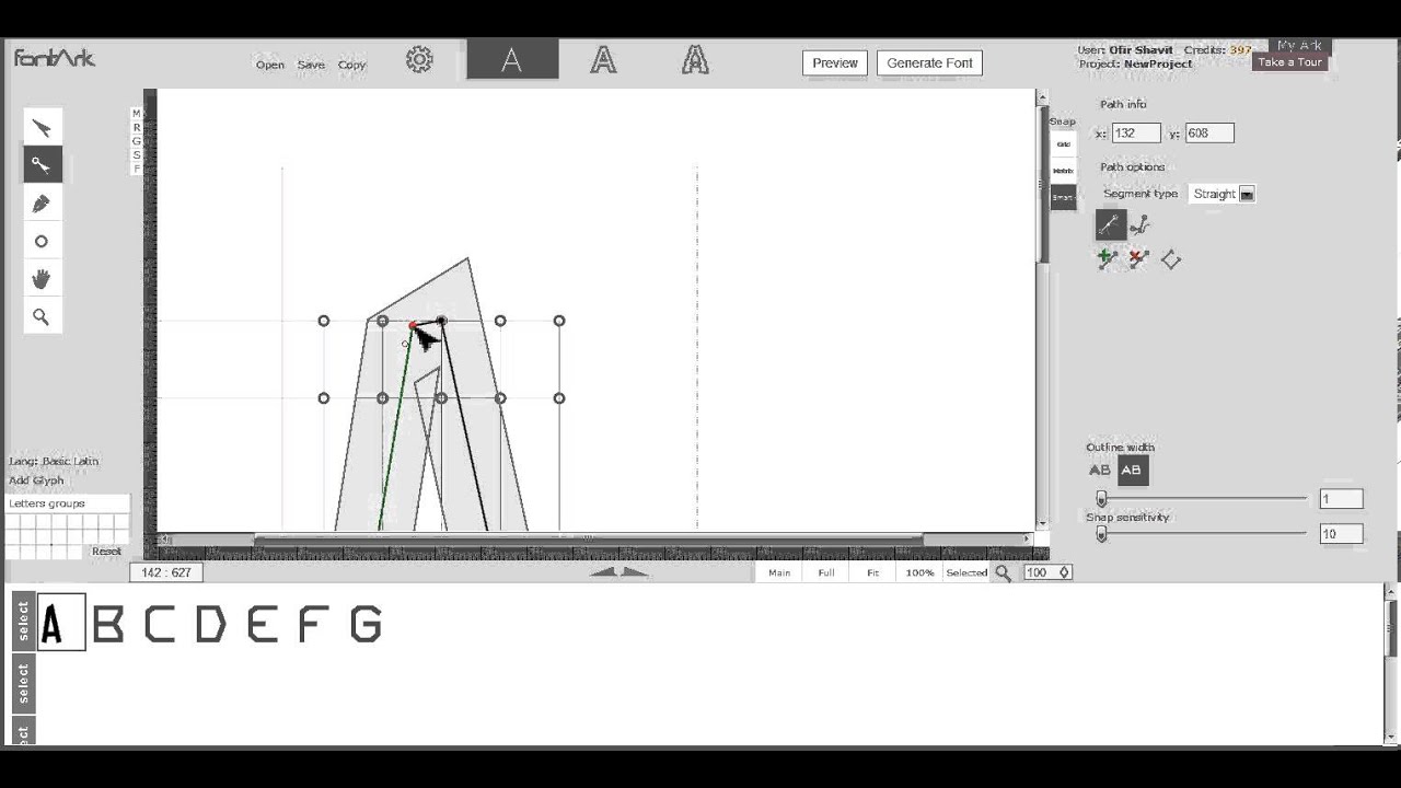 FontArk's basics - Cutting sharp corners