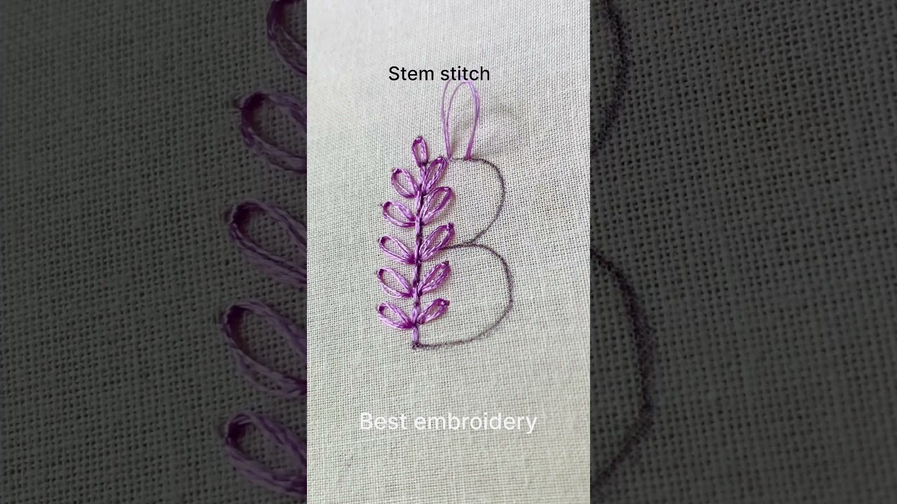 Floral monogram letter B/hand embroidery letter B
