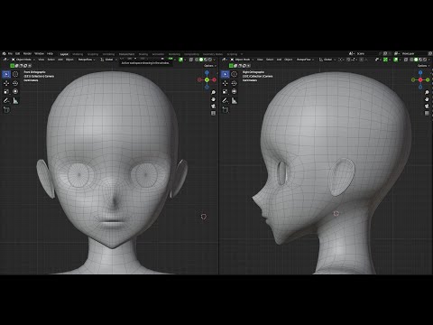 How To Model Female Anime Head - BLENDER 3.6