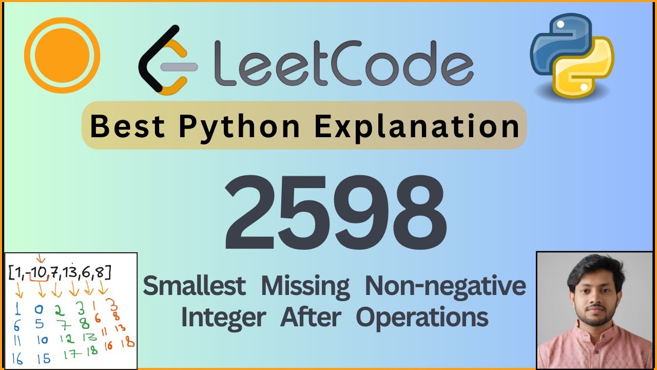 Leetcode 2598. Smallest Missing Non-negative Integer After Operations | Hashing | Python Solution