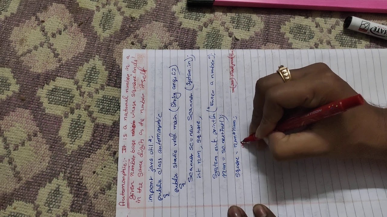 #automorphic#number#bluej#java#ICSC Automorphic number using java with example