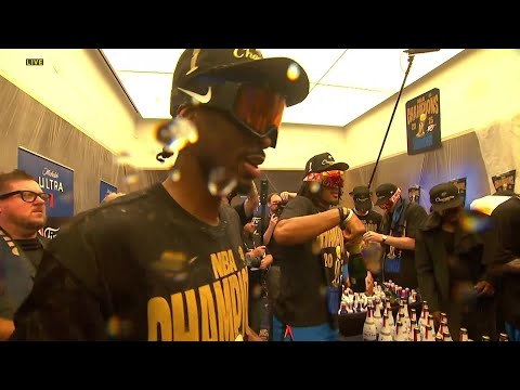OKC Thunder LOCKER ROOM CELEBRATION After 2025 NBA Finals WIN 🔥