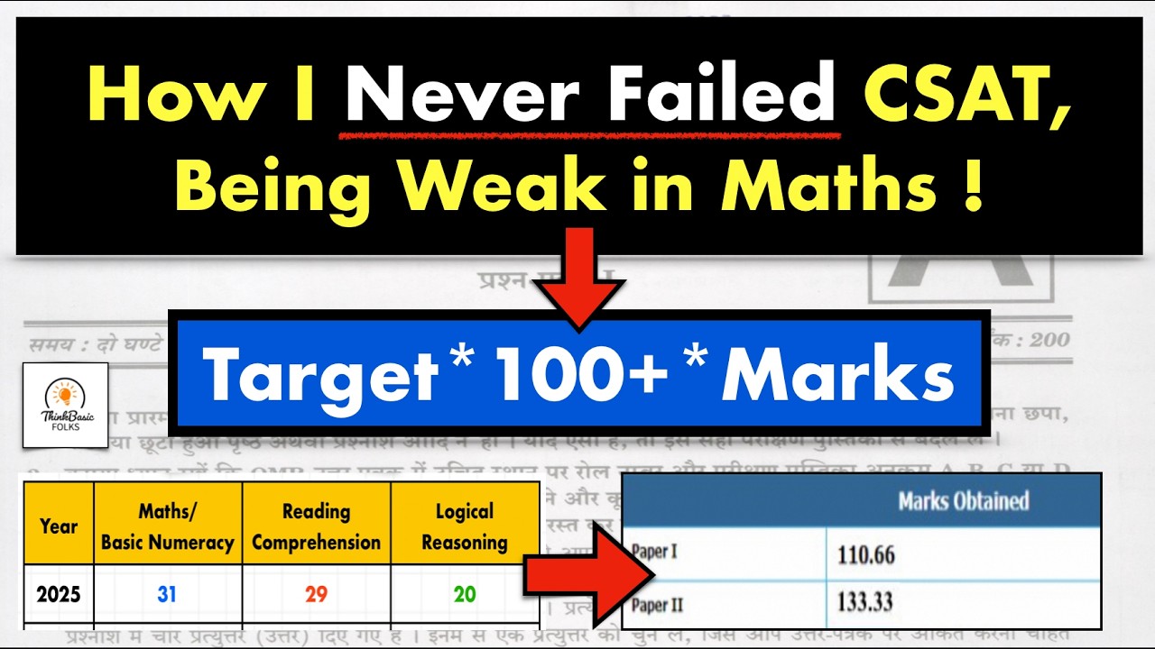 CSAT 2026 - *ONLY STRATEGY* That Improved MY SCORE FROM 53 TO 133 #thinkbasicfolks #upsc #ias