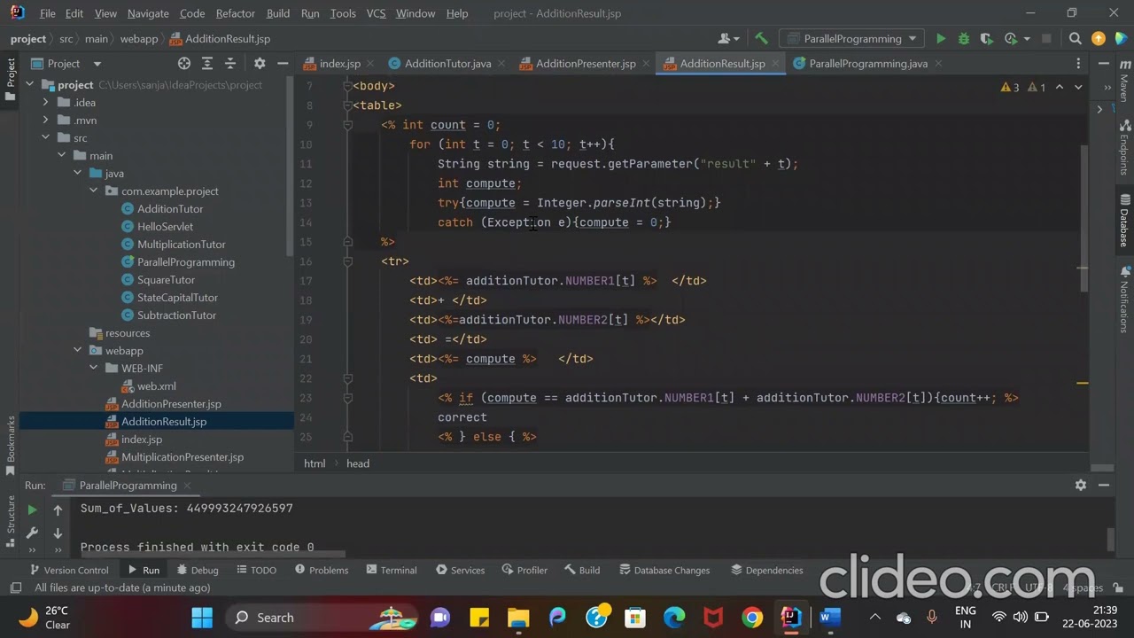 Advance java | JSP |Parallel programming |project