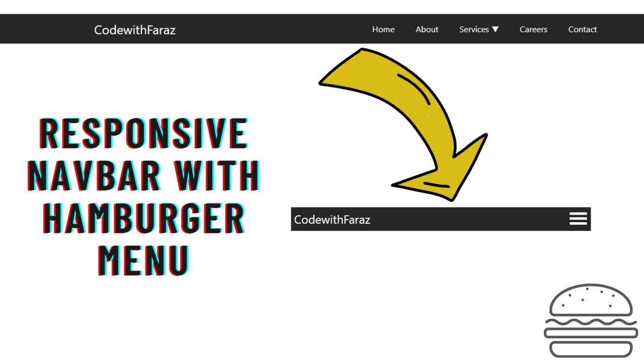 How to Create a Responsive Navbar with Hamburger Menu? | No Bakwas | CodewithFaraz