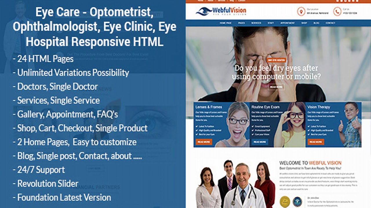 EyeLove - Optometrist & Eye Care HTML Template | Themeforest Website Templates and Themes