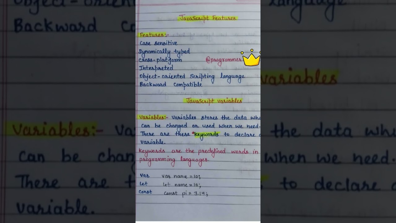 JavaScript Handwritten Notes 👍