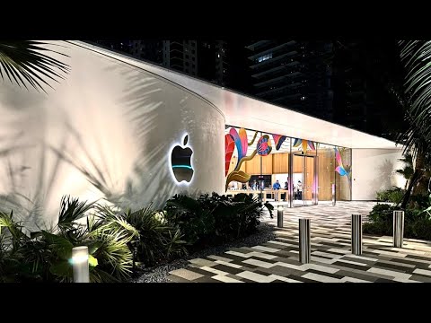 APPLE MIAMI WORLDCENTER NEWEST STORE 15,000 SQ FEET in 4K 60FPS UHD