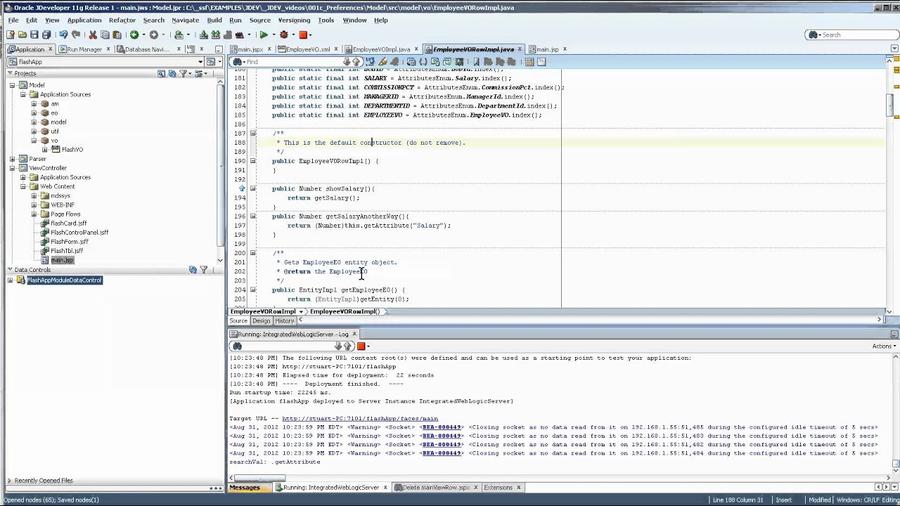 004g Jdeveloper View Object Row Class - getAttribute