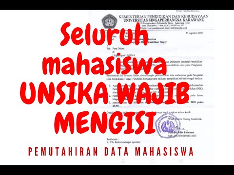 Cara pemutahiran Data Mahasiswa UNSIKA | Seluruh mahasiswa unsika wajib mengisi!