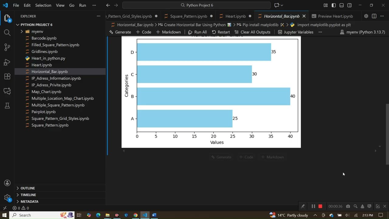 Create a Horizontal Bar Chart with Labels in Python | Matplotlib Tutorial
