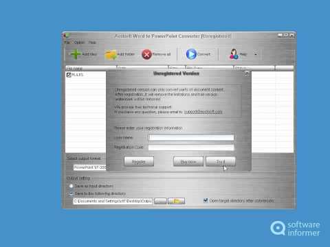 Working with Aostsoft Word to PowerPoint Converter