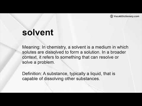 solvent Meaning